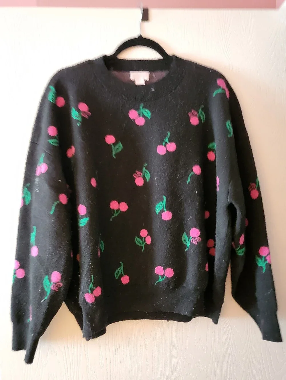 PINK Victoria's Secret | Sweaters | Pink Cherry Print Crewneck Sweater ...